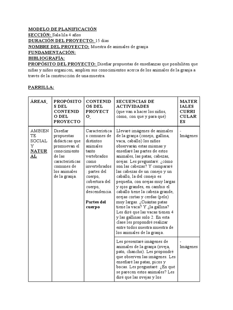 Proyecto Muestra Animales de La Granja | PDF | Oveja | Huevo