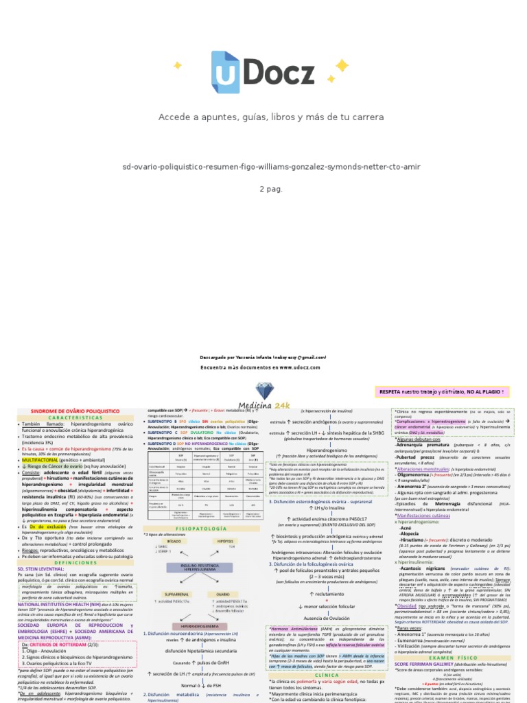 Síndrome de Ovario Poliquístico: Diagnóstico y Tratamiento | PDF ...