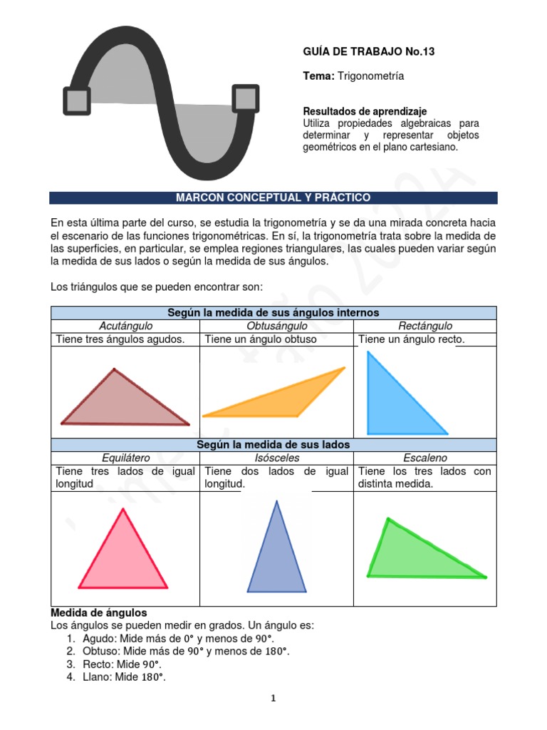 GuÃ­a No. 13 FunciÃ³n trigonomÃ©trica | PDF | Funciones trigonométricas | Triángulo