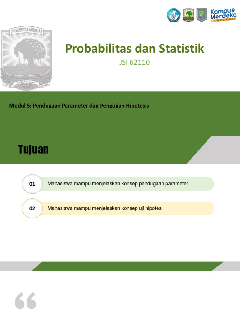 P13 - Pendugaan Parameter Dan Pengujian Hipotesis | PDF