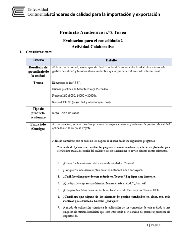 Pa3 - Tarea - Colaborativo | PDF | Evaluación | Sistema de manejo de calidad