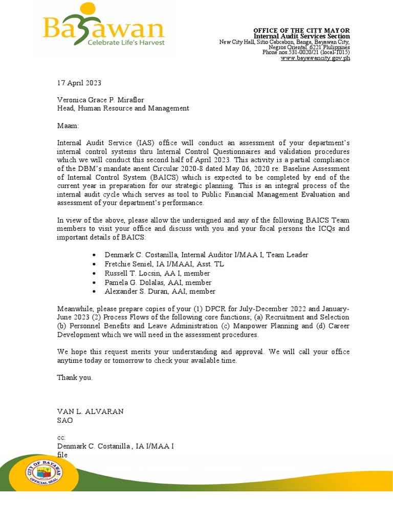 BAICS Engagement Letter | PDF