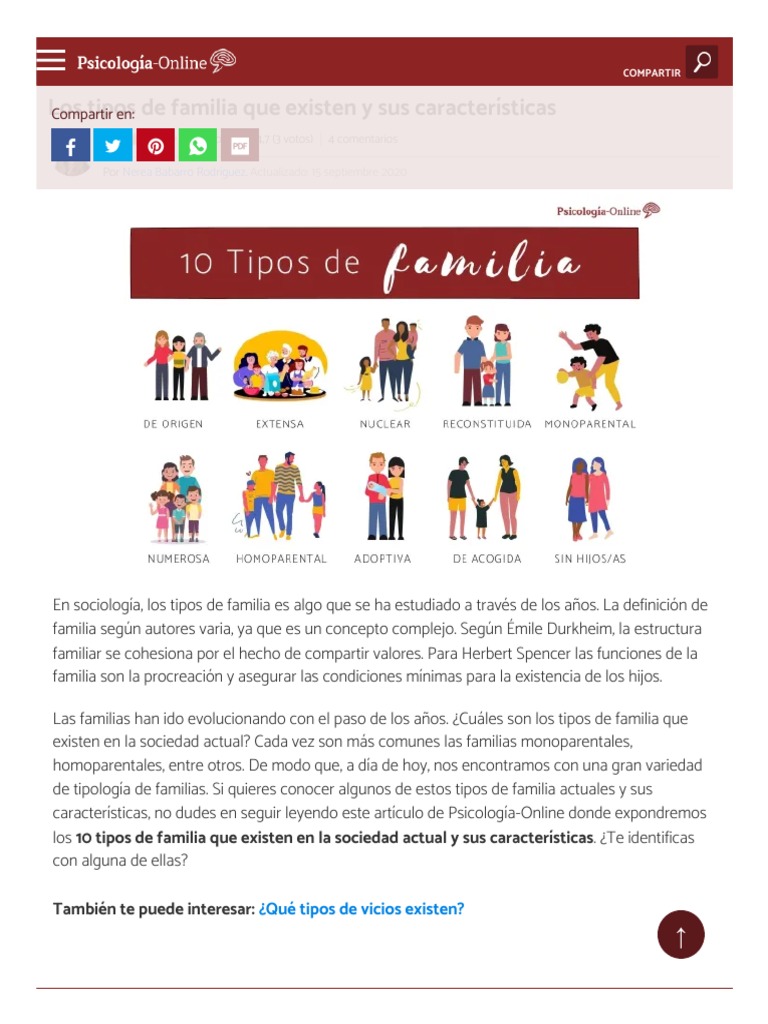 Los 10 TIPOS de FAMILIA actuales que existen y sus características | PDF | Familia | Adopción