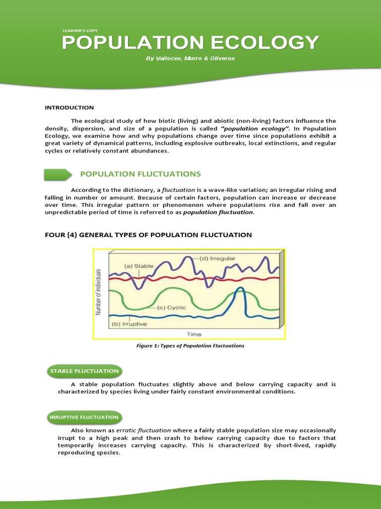 POPULATION ECOLOGY Part II Learners | PDF | Genetic Diversity | Genetics
