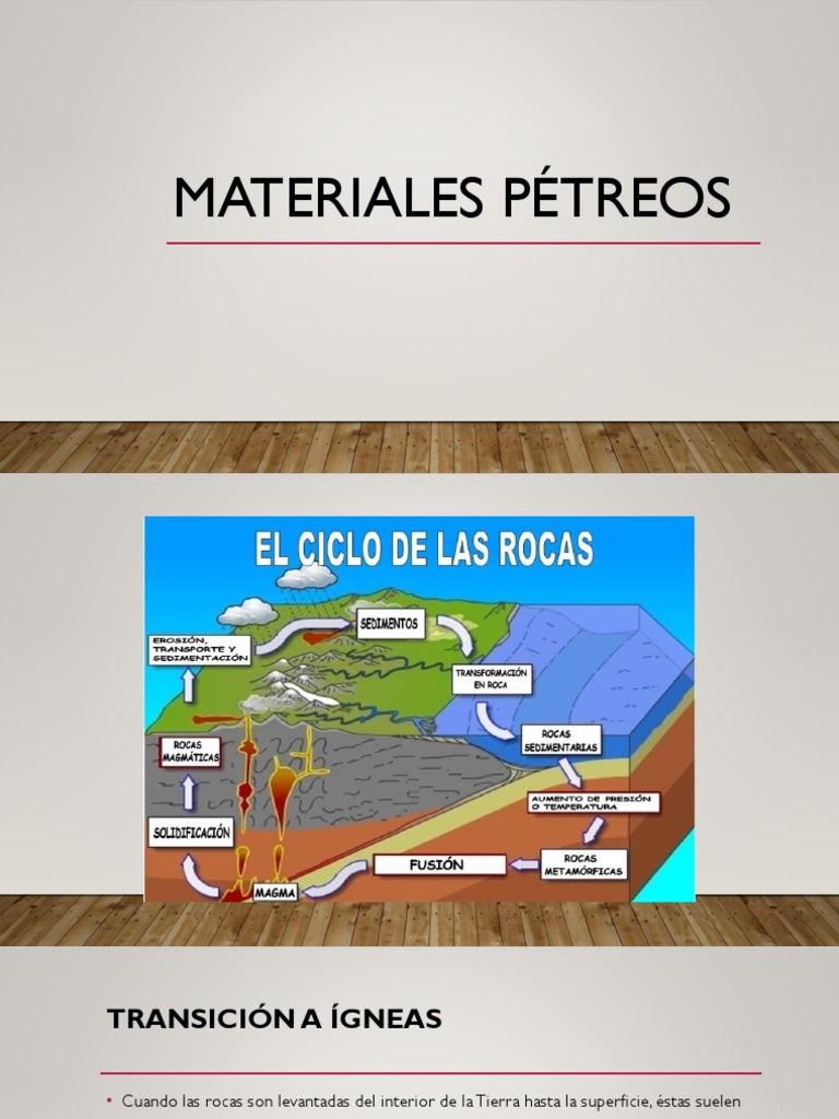 Presentación Materiales Pétreos | PDF | Roca (geología) | Roca ígnea