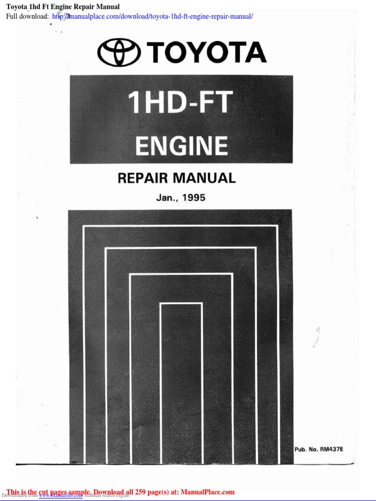 Toyota 1hd FT Engine Repair Manual | PDF | Fuse (Electrical ...
