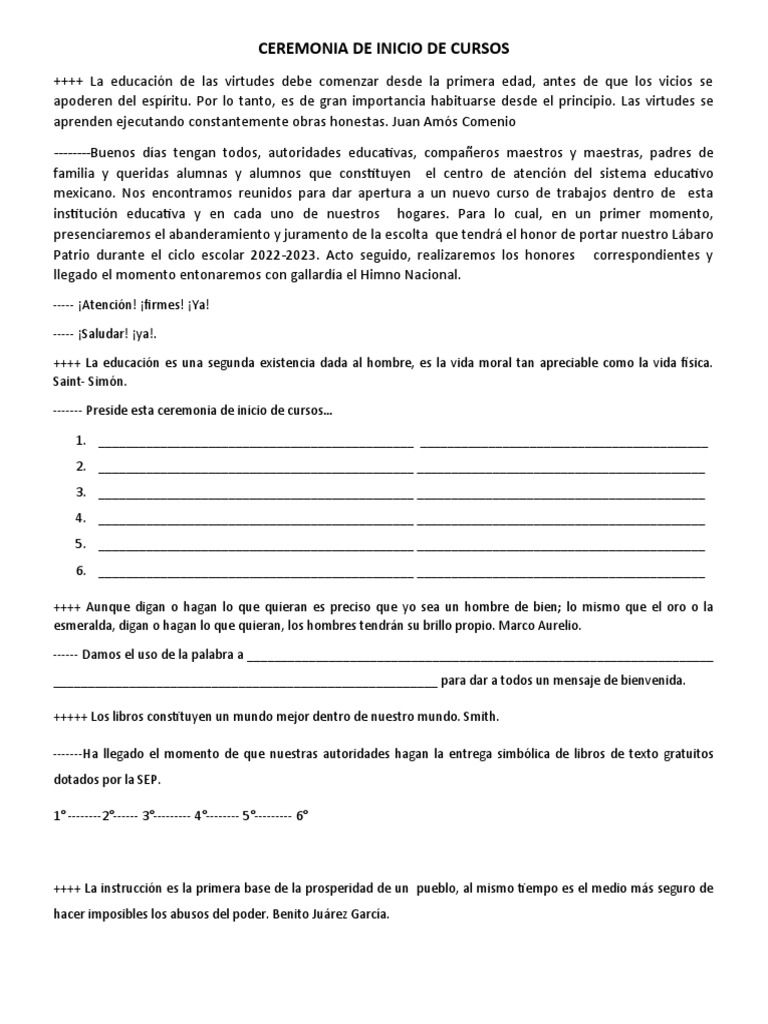 Ceremonia de Inicio de Cursos | PDF