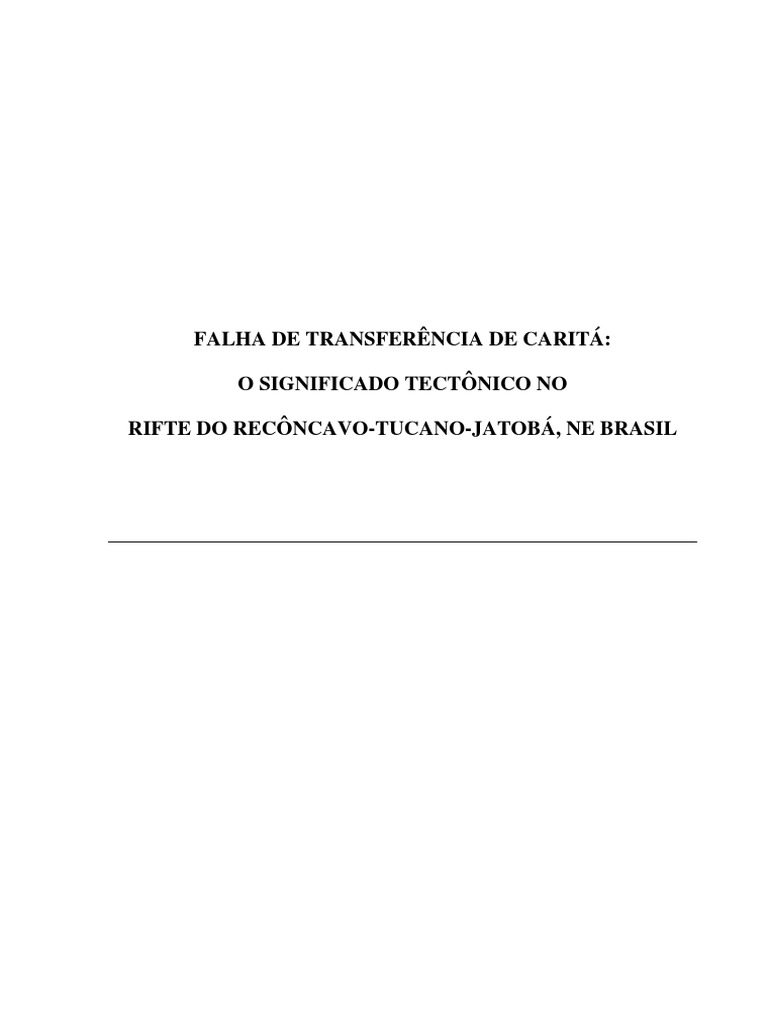 Dissertação - Rifte Reconcavo Tucano Jatoba PDF | PDF | Rifte | Falha ...