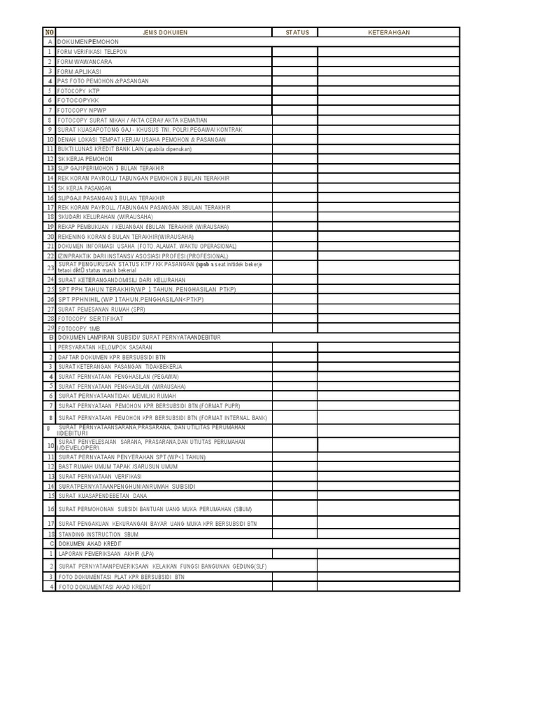 Dokumen KPR Bersubsidi BTN | PDF
