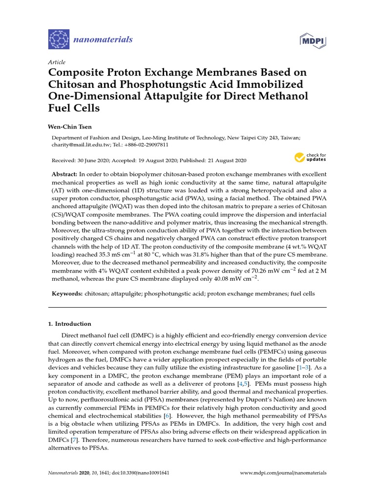 Composite Proton Exchange Membranes Based On Chito | PDF | Differential ...