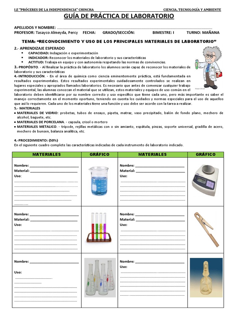 Lab-Reconocimiento Materiales | PDF | Volumen | Litro