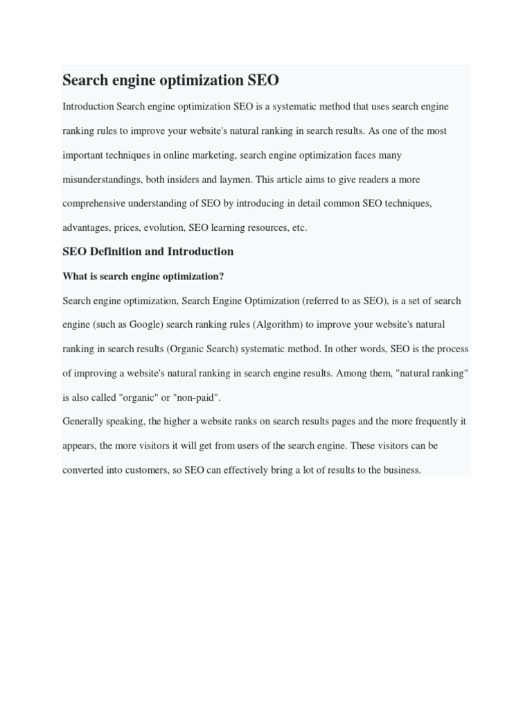 Understanding Search Engine Optimization | PDF | Search Engine ...