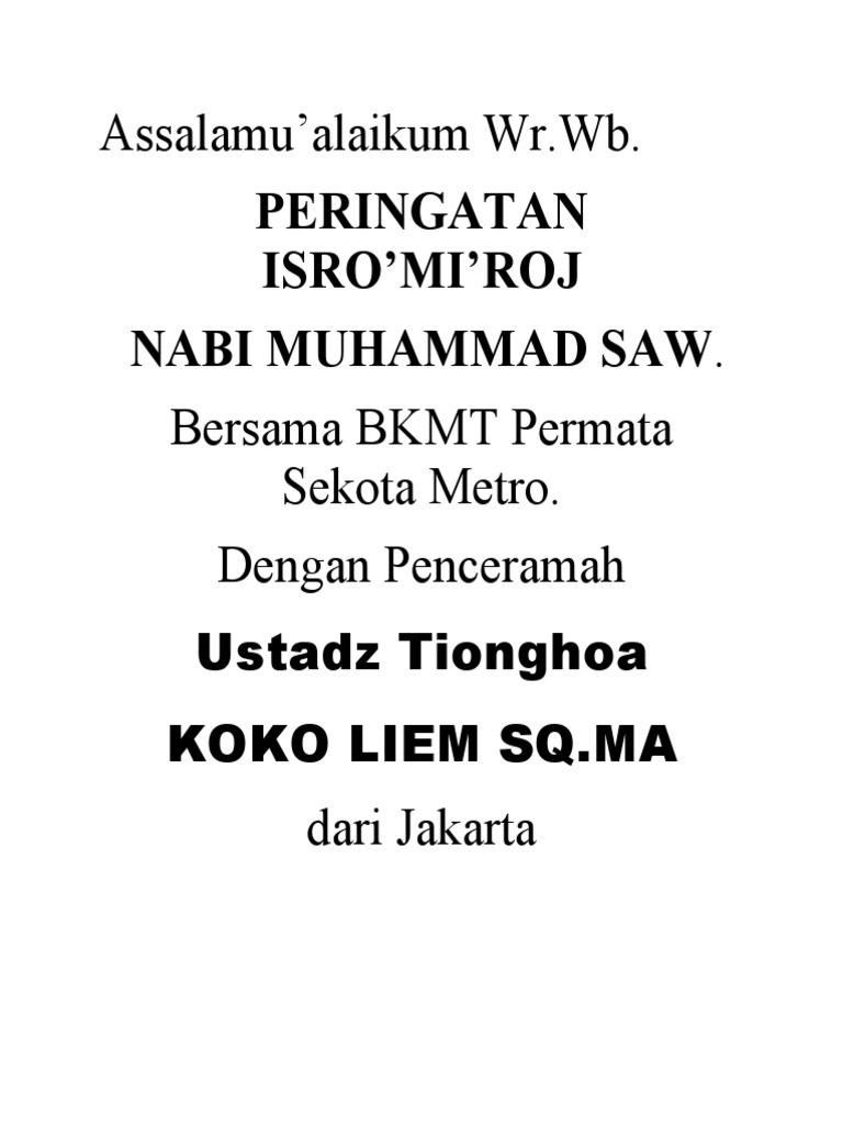 Bismillah - Docx Pembawa Acara | PDF