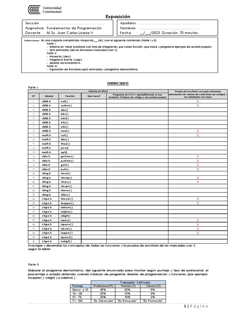 Semana 15 Exposicion Informe Ppts Programas 2023 | PDF | C (lenguaje de programación) | C