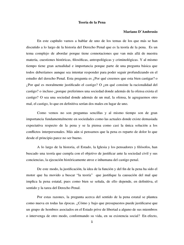 Derecho Penal Pdf Derecho Penal Castigos