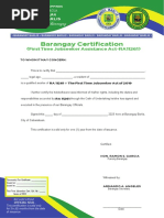 Barangay Certificate Firsttime Jobseeker Template | PDF