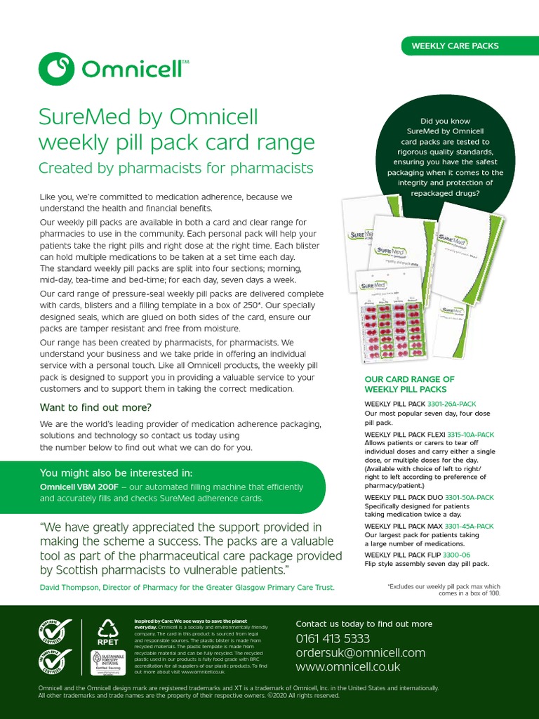 MA-MAPACK-UK-Weekly Pill Pack Product Sheet | PDF | Pharmacy | Tablet ...