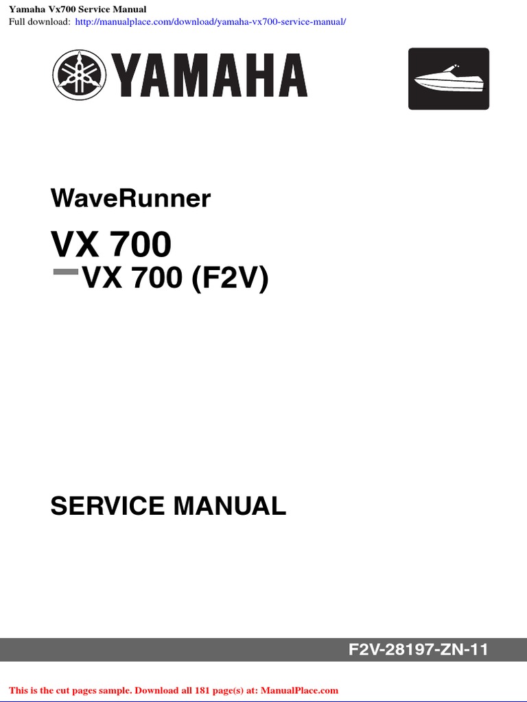Yamaha Vx700 Service Manual | PDF | Gasoline | Screw