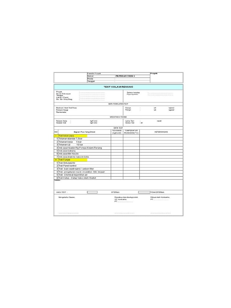 Form BAST Test Tekan | PDF
