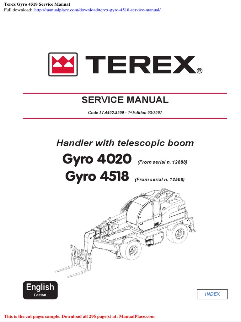 Terex Gyro 4518 Service Manual | PDF | Pump | Valve