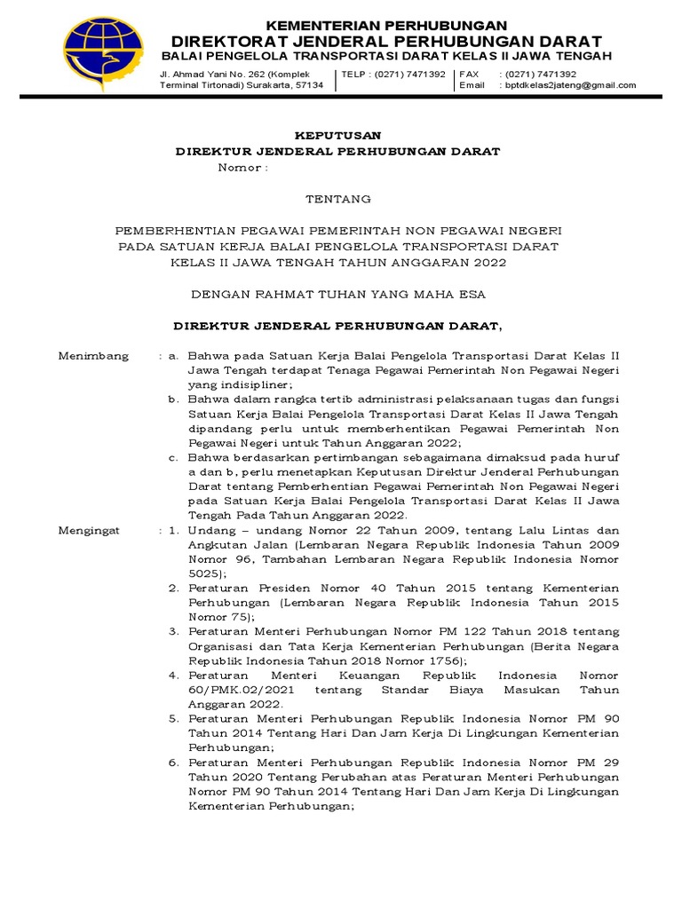 Contoh Format Surat Keputusan | PDF