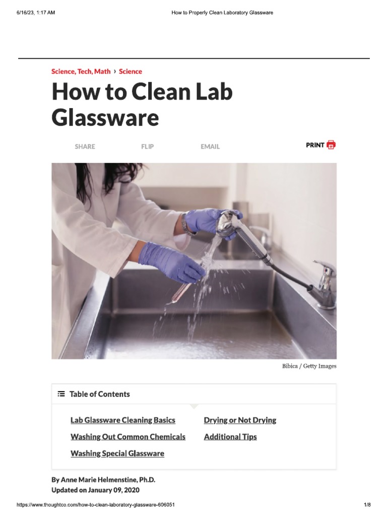 How To Properly Clean Laboratory Glassware | PDF