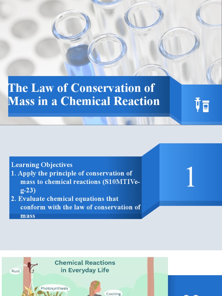 Chemical Reactions and The Law of Conservation of Mass 1 | PDF ...