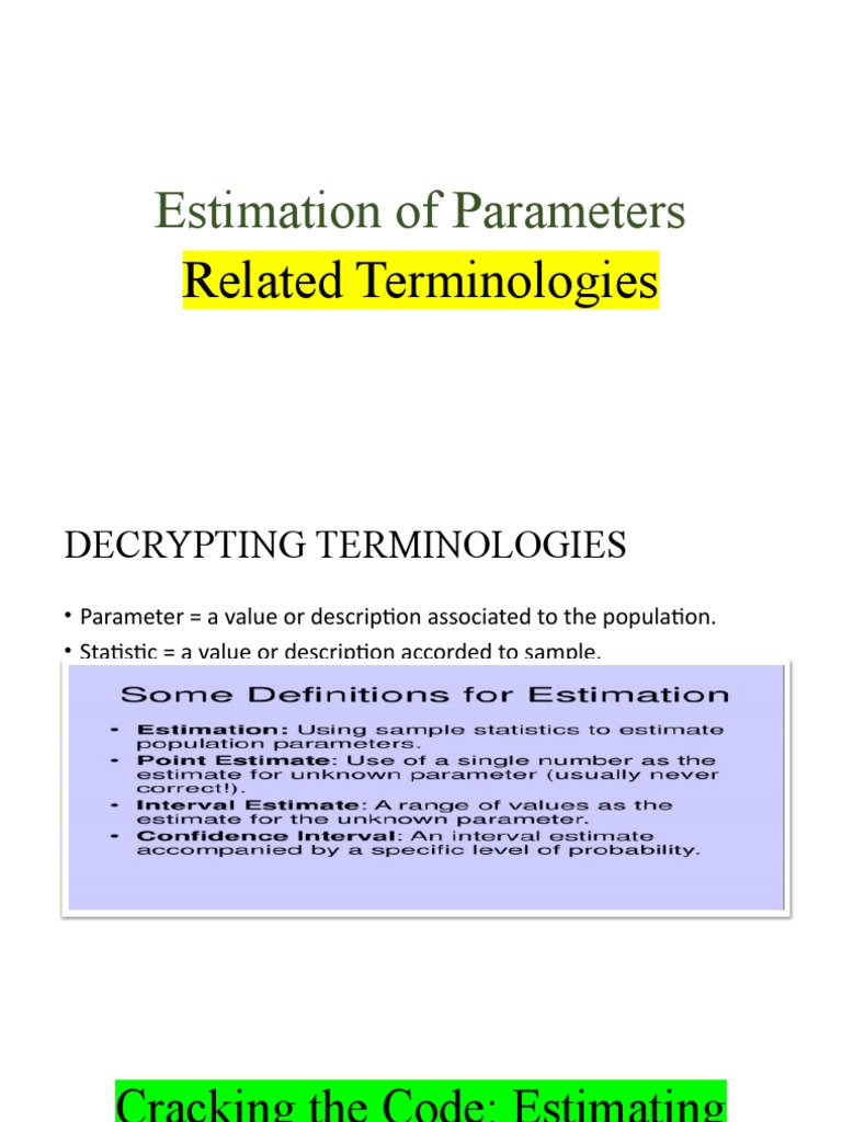 Estimation Of Parameters Pdf Estimation Theory Estimator