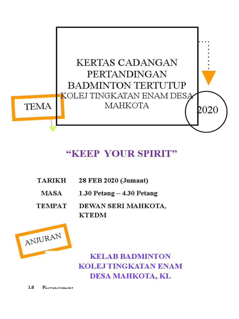 Pertandingan Badminton KTEDM 2020 | PDF