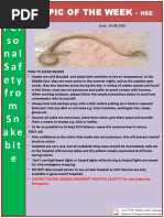 Snake Awareness Toolbox Talk | PDF | Snake