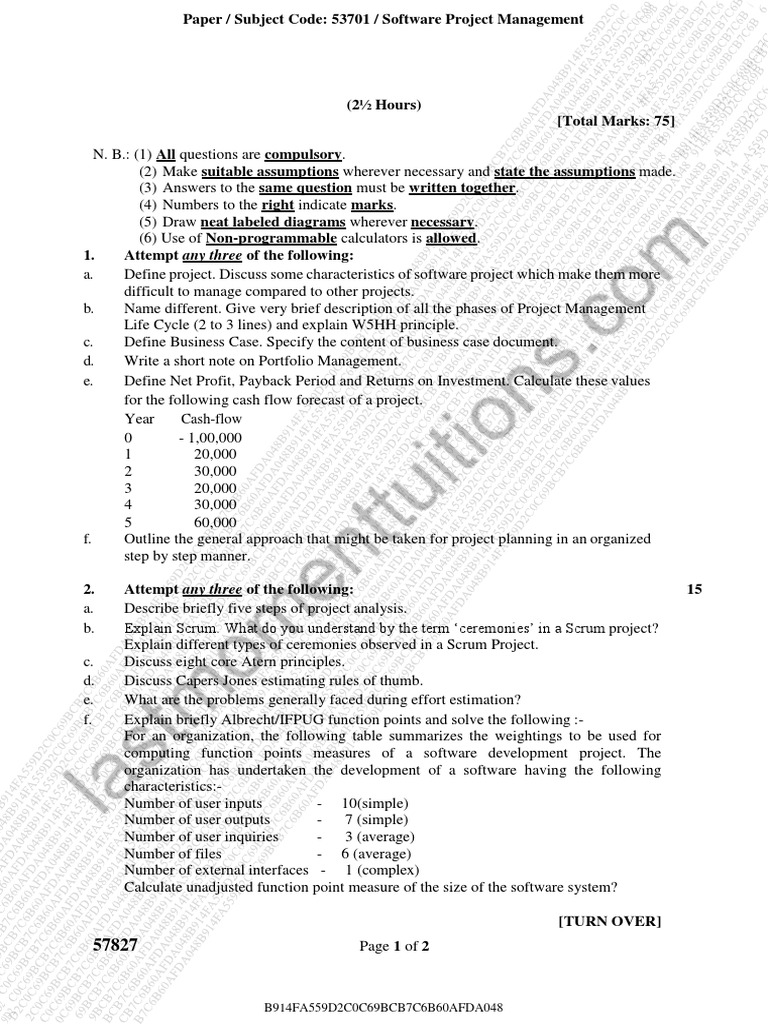 Tybsc-It Sem5 SPM Apr19 | Download Free PDF | Scrum (Software ...