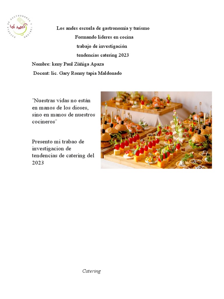 Tendencias de Catering 2023 | PDF | Alimentos | Artes culinarias
