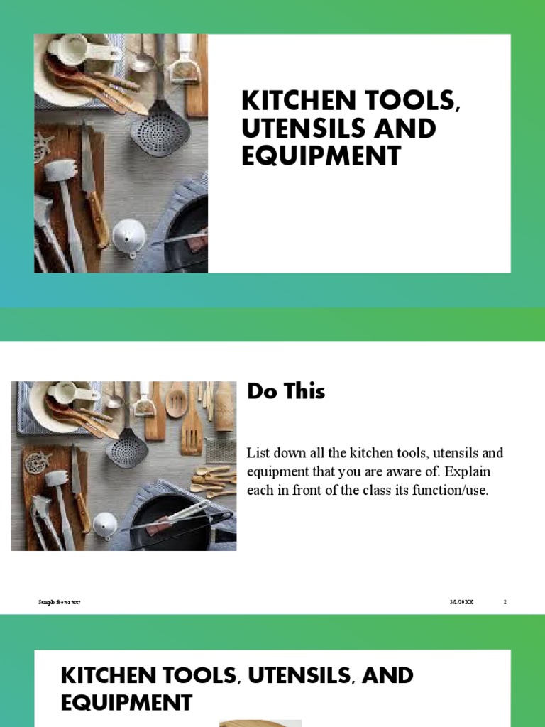 Kitchen Tools, Utensils and Equipment | PDF | Kitchen Utensil | Cooking