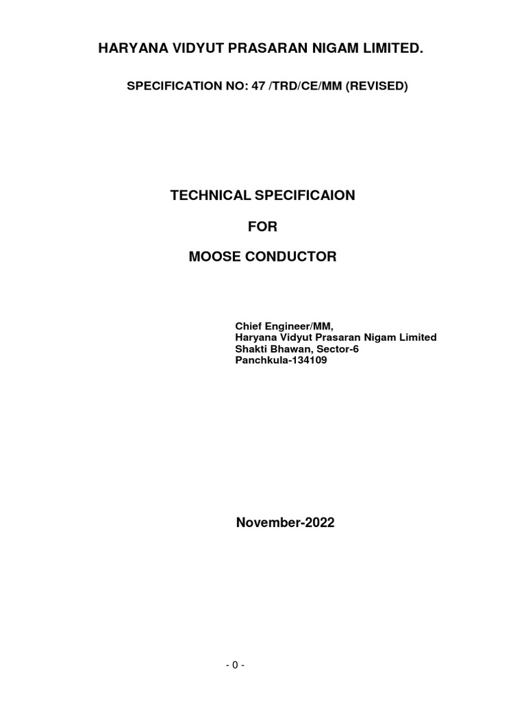 Acsr Moose Conductor | PDF | Wire | Electrical Resistance And Conductance