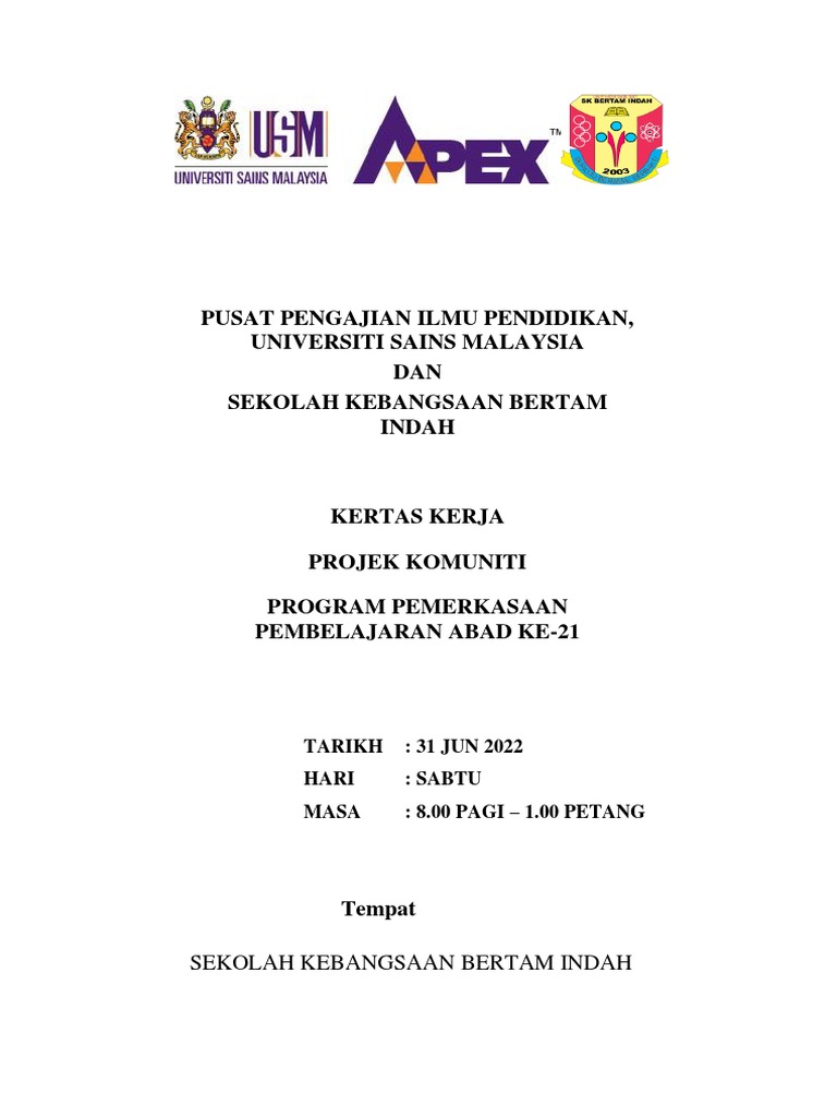 Kertas Kerja Projek Pdf