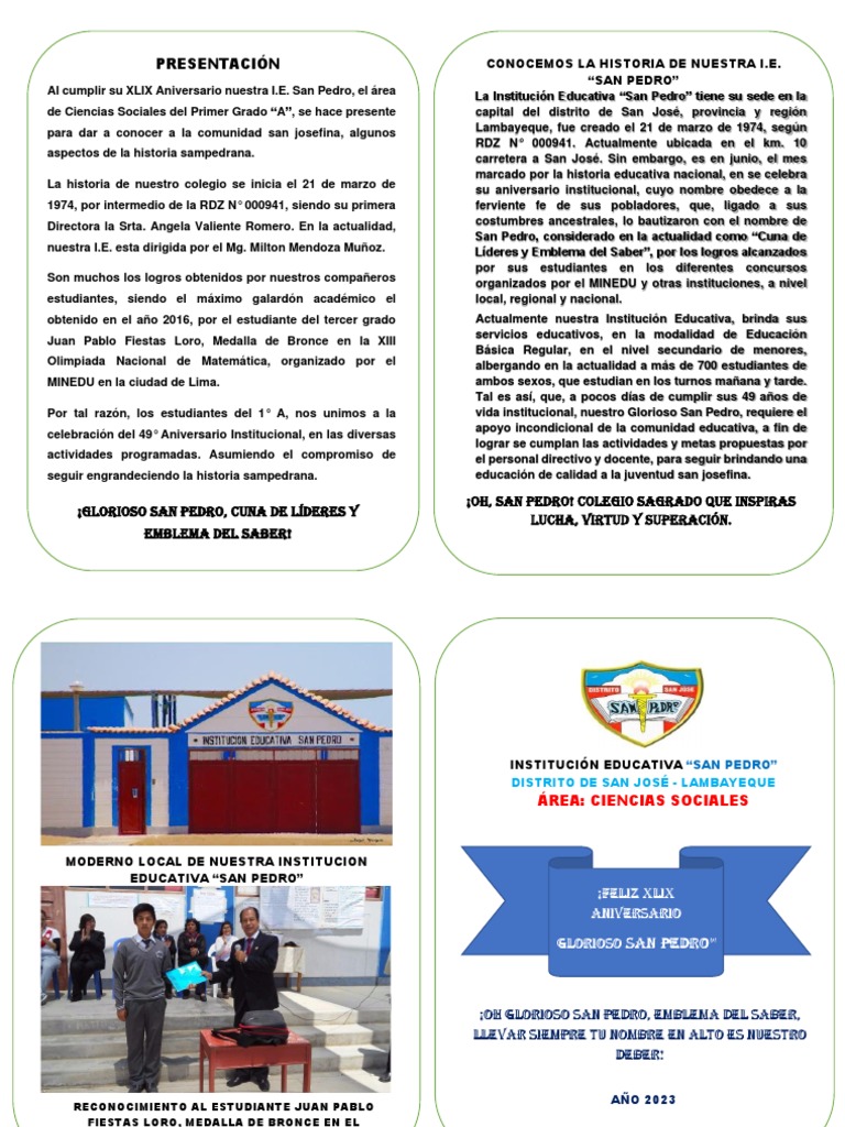 Diptico 1° 2023 | PDF