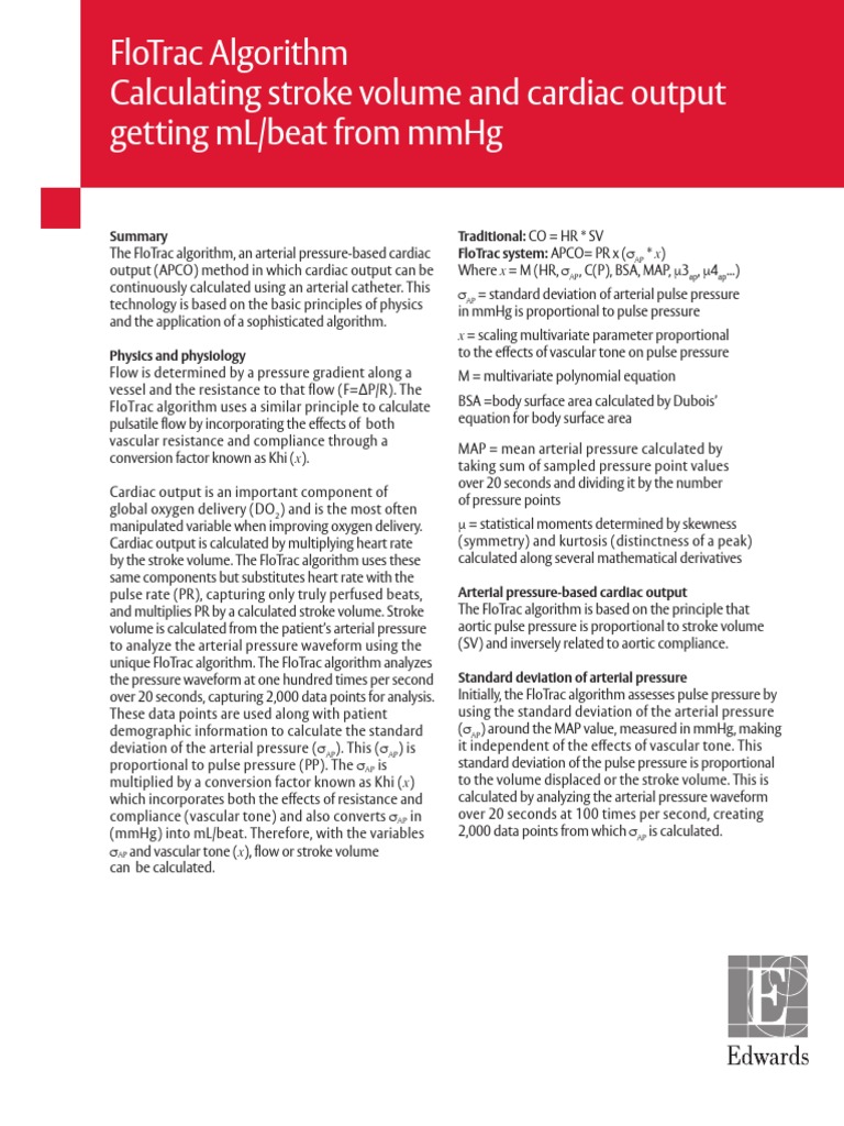 Flotrac Algorithm White Paper | PDF | Blood Pressure | Pulse