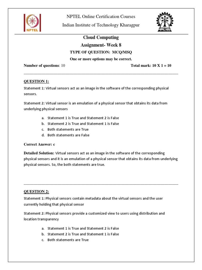 NPTEL Week 8 | PDF | Cloud Computing | Virtualization