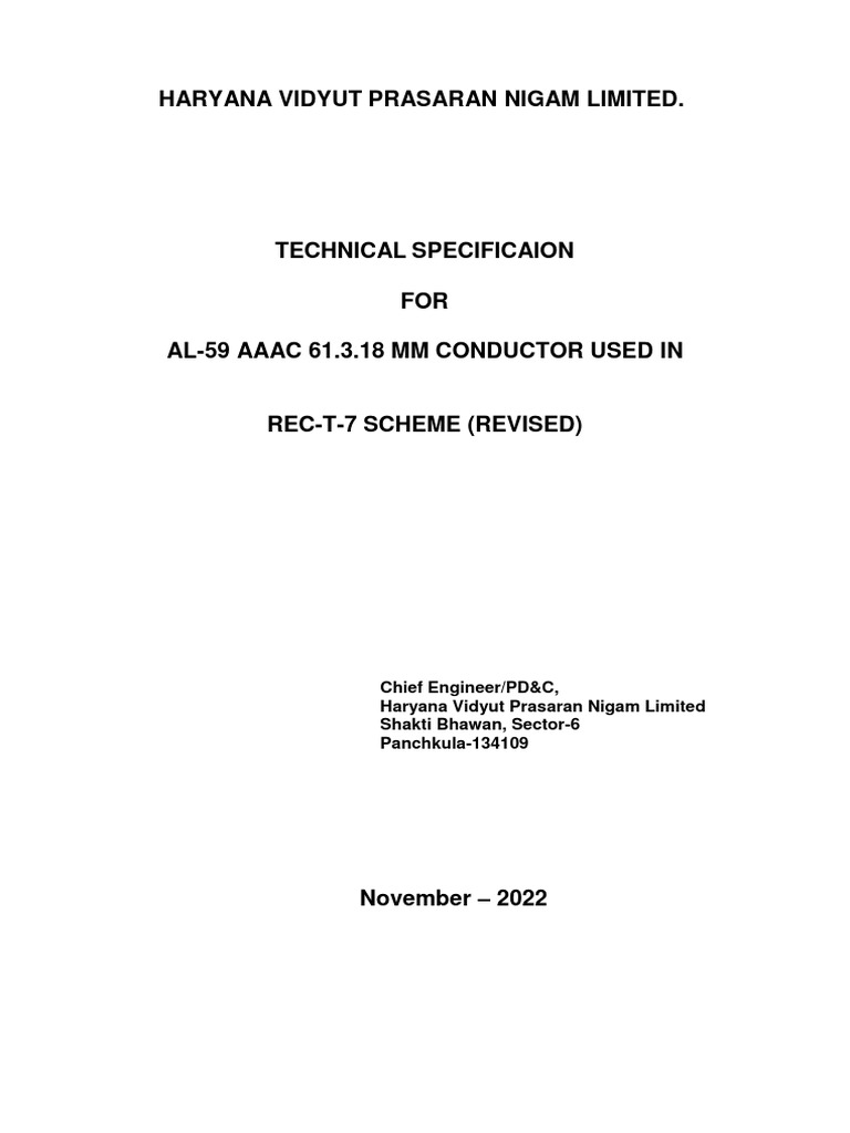 Al-59 Conductor | PDF | Wire | Electrical Resistivity And Conductivity