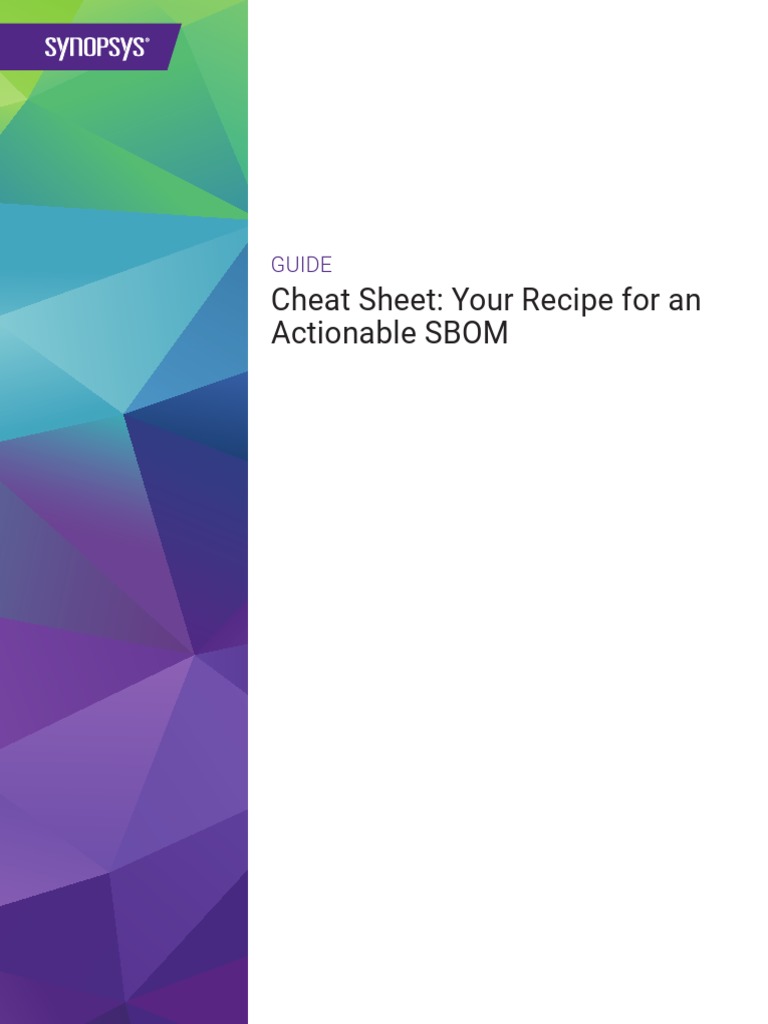 Cheat Sheet Recipe For Actionable Sbom | Download Free PDF ...