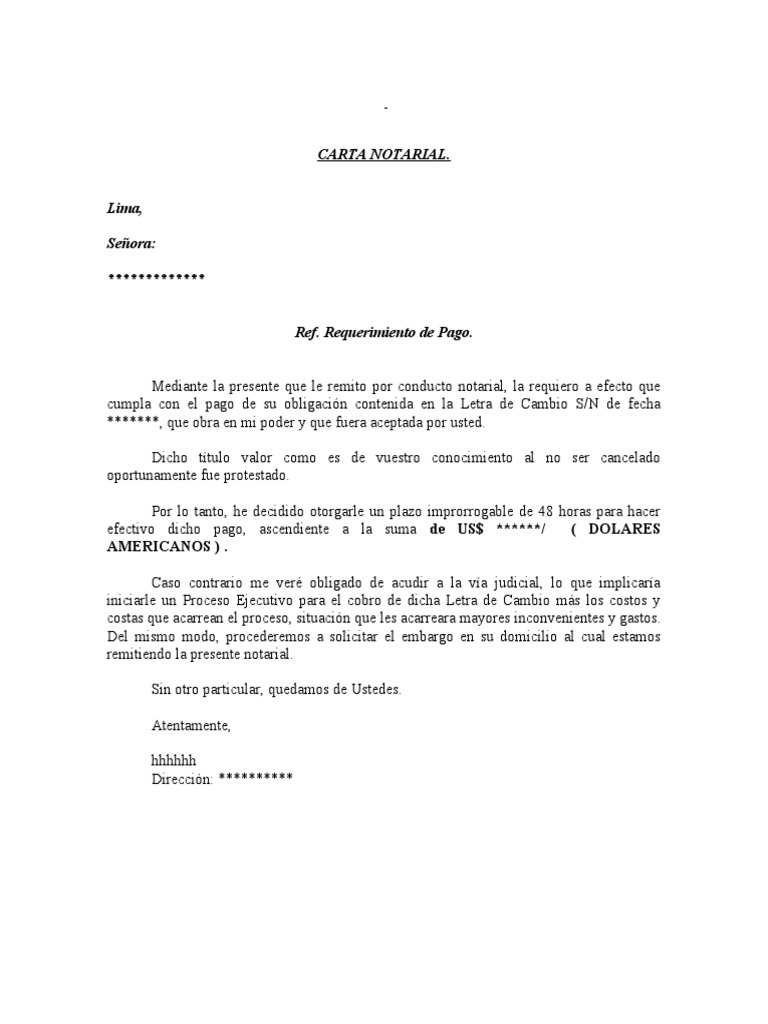 MODELO REQUERIMIENTO DE PAGO | PDF