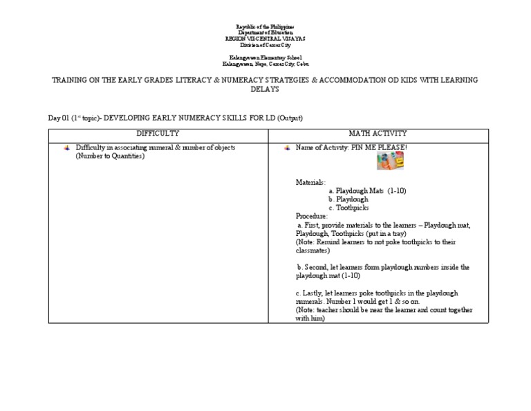 Early Numeracy For Learning Delayed Learners Download Free Pdf Communication Teaching