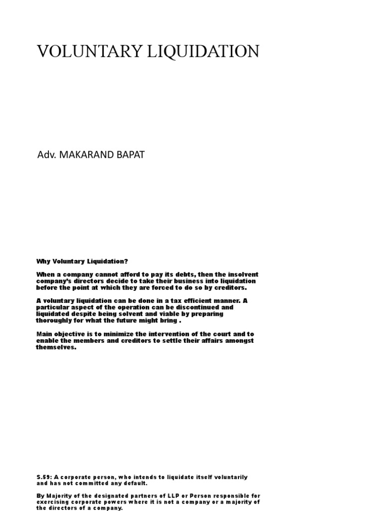 t029133001 Voluntary Liquidation | PDF | Liquidation | Insolvency