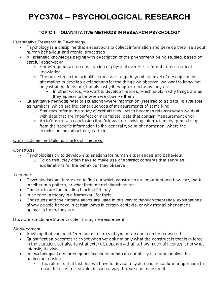 Understanding Variables in Psychology Research | PDF | Statistics ...