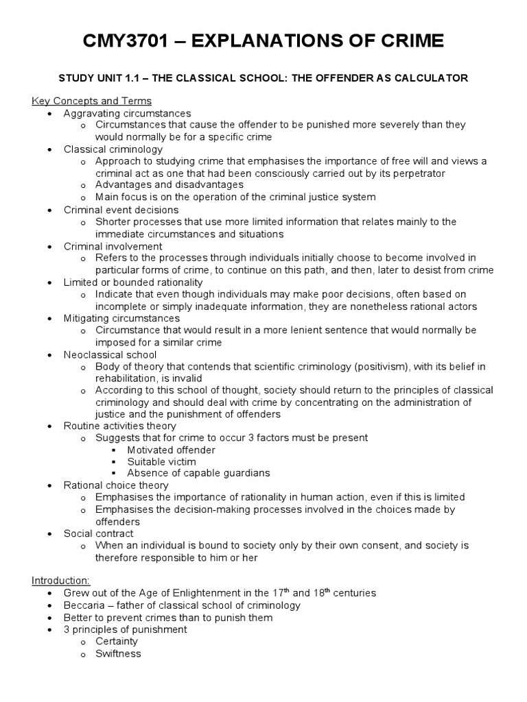 Classical and Rational Choice Theories | PDF | Id | Criminology