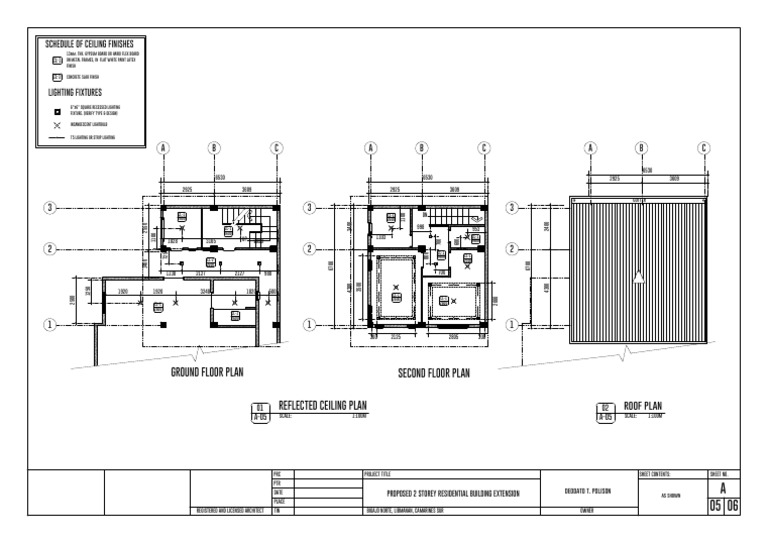 Schedule of Ceiling Finishes: Ground Floor Plan Second Floor Plan ...