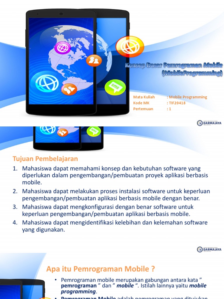 01 Konsep Dasar Pemrograman Mobile (Mobile Programming) | PDF 01 Konsep Dasar Pemrograman Mobile (Mobile Programming) | PDF