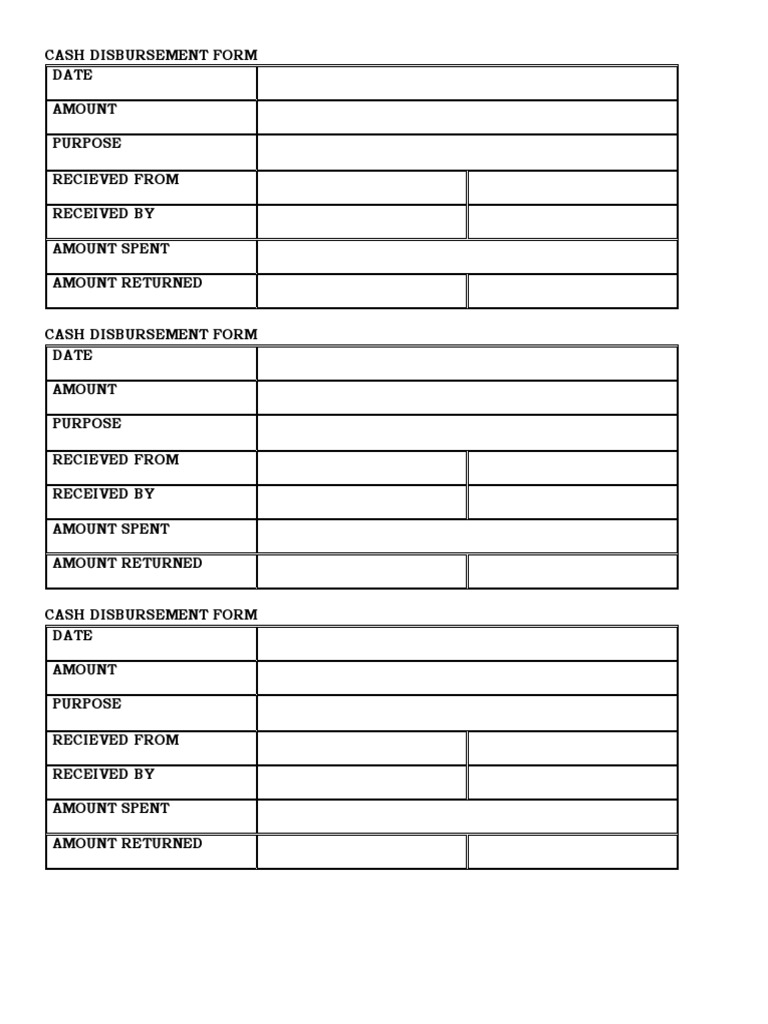 Cash Disbursement Form | PDF