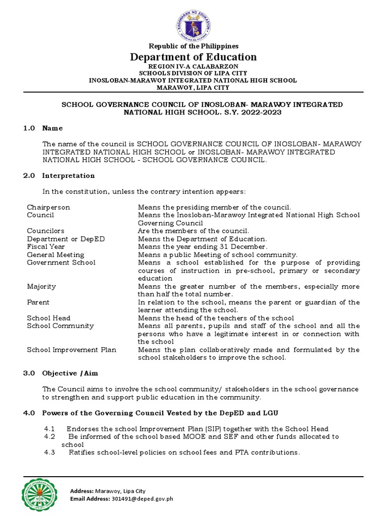 SGC by Laws 2022-2023 | PDF | Quorum | Governance