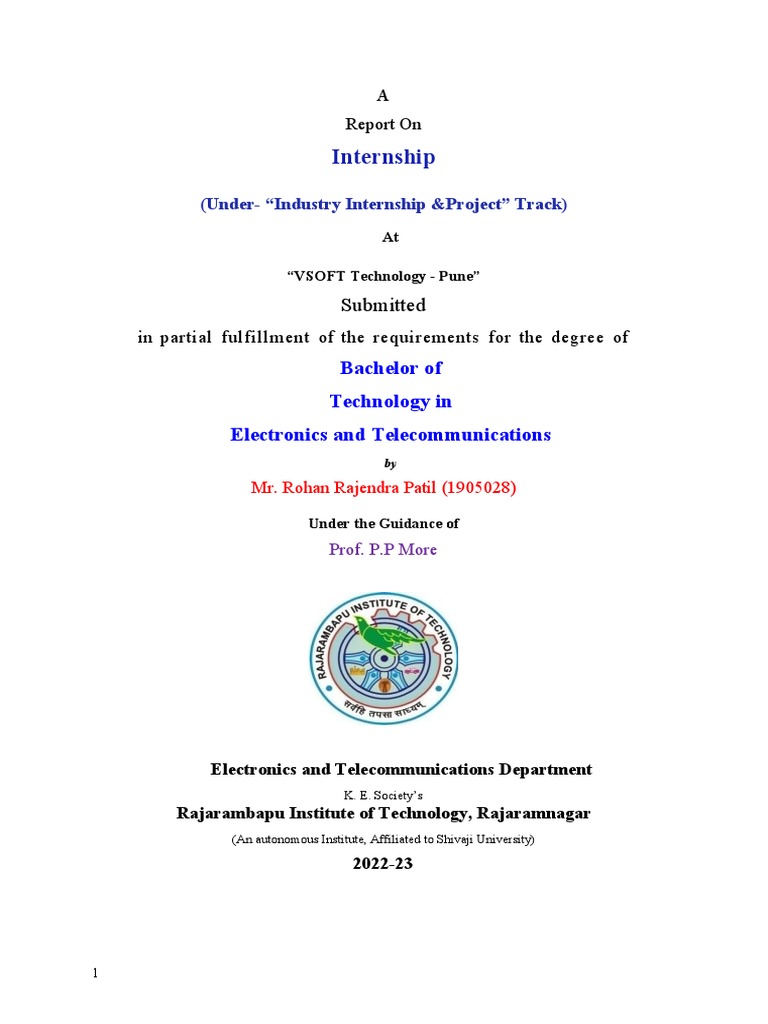 Rohan Intermship Report | PDF | Microcontroller | Arduino